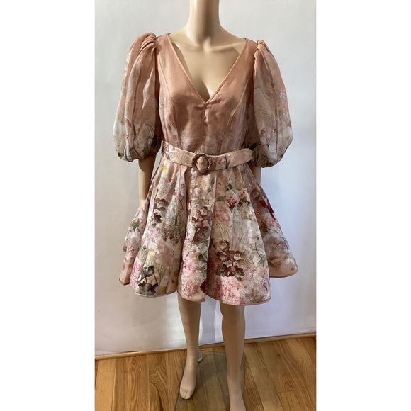 Zimmermann | Dresses | Zimmermann Dancer Floral Puff Sleeve Dress Sz 3 ...